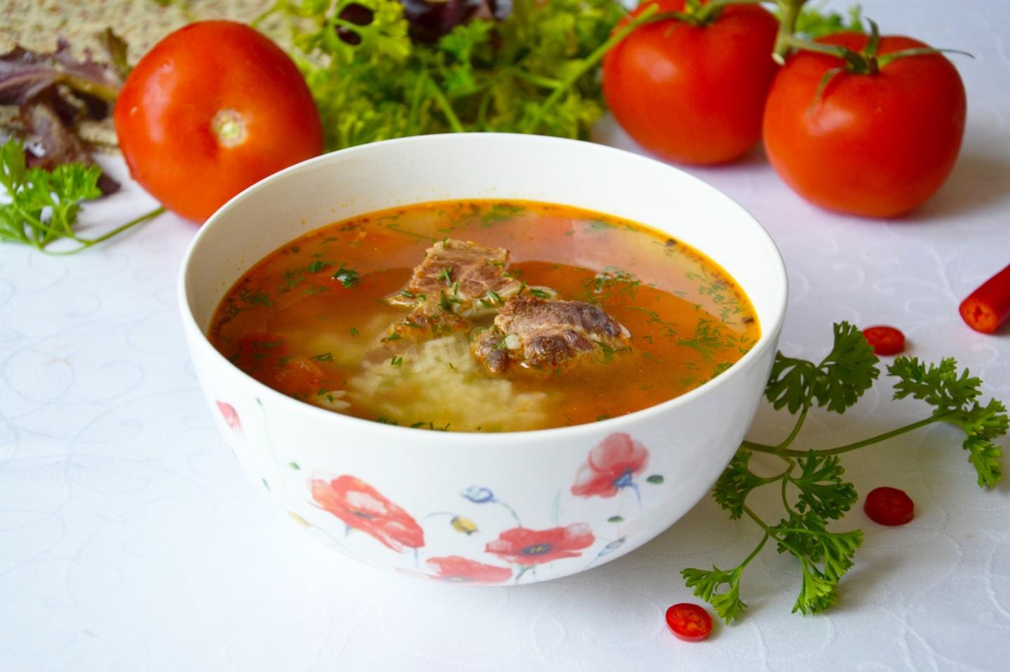 Classic Kharcho soup with rice recipe with photos step by step