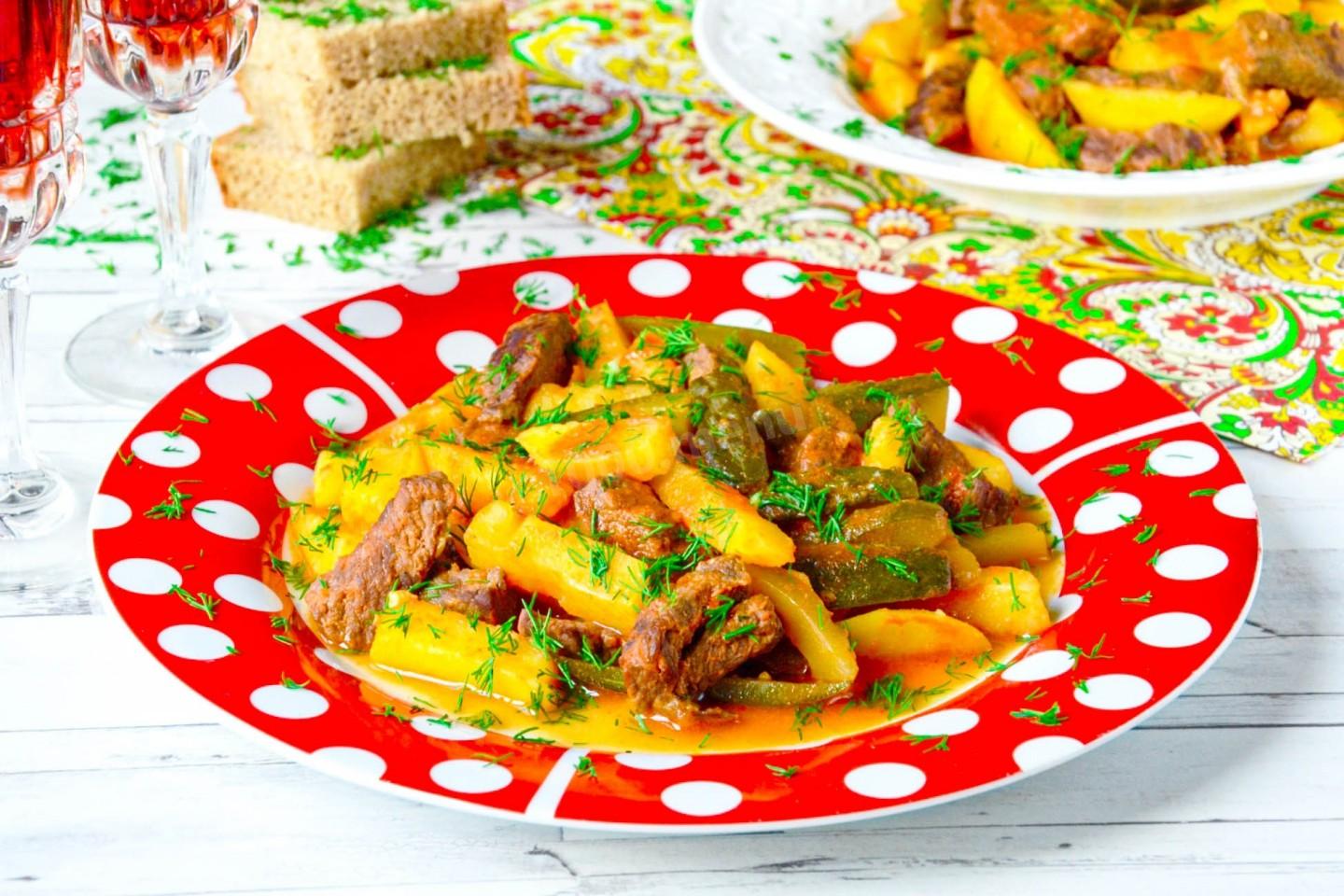 Azu in a multicooker in Tatar style recipe with photos step by step