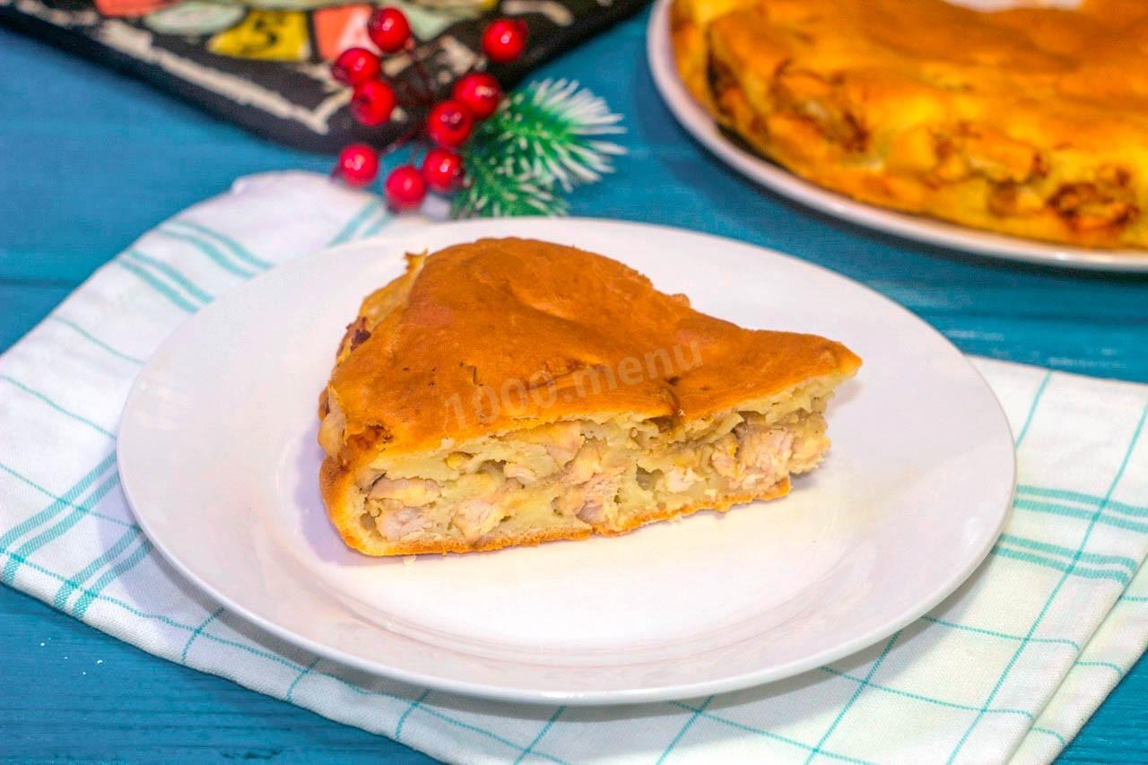 Kefir pie with chicken recipe with photos step by step