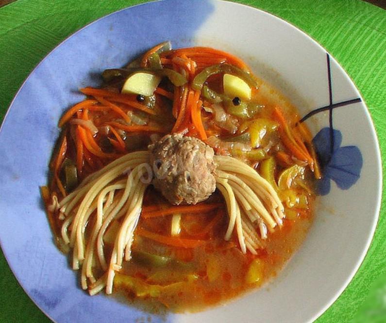 Minced meat on pasta Grandfather's mustache recipe with photos step by step