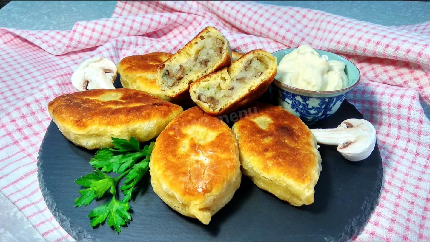 Fried kefir pies with potatoes and mushrooms recipe with photos step by ...