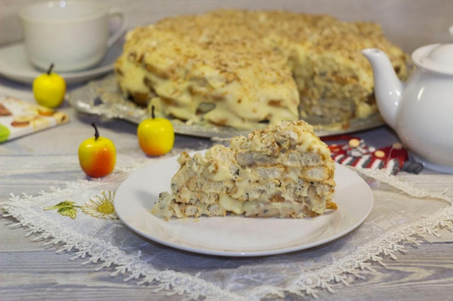 Napoleon-Kuchen aus Blätterteig mit Milchcreme Rezept mit Fotos Schritt ...