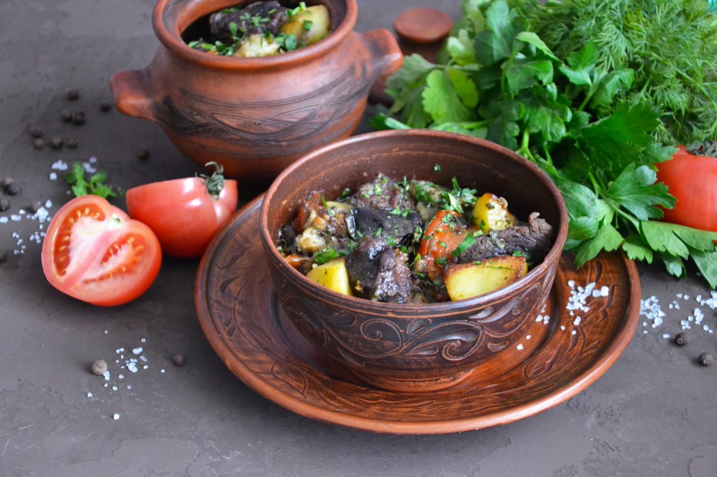 Chanakhi in pots in the oven in Georgian style recipe with photos step ...